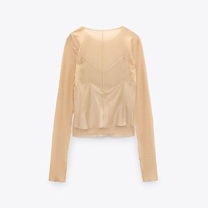 Zara | Tops | Printed Tulle Top | Poshmark